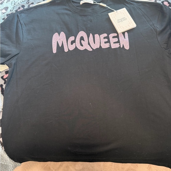 Alexander McQueen | Shirts | Alexander Mcqueen Black Tee With Purple ...